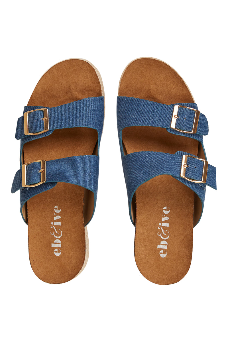 Playa Platform Slide Denim - Eb&Ive – Binny Bowe Boutique