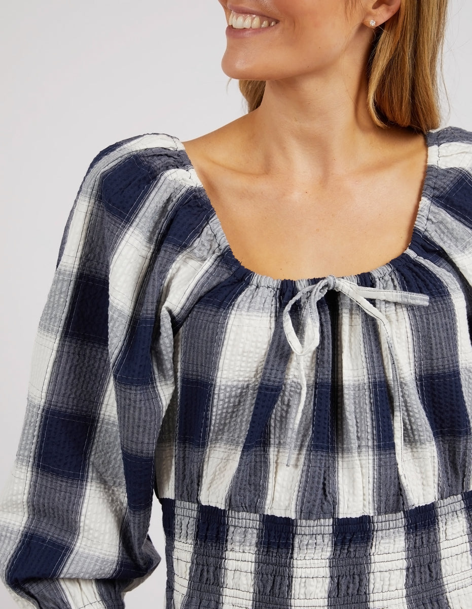 Cedar Check Dress Navy - Elm Lifestyle – Binny Bowe Boutique